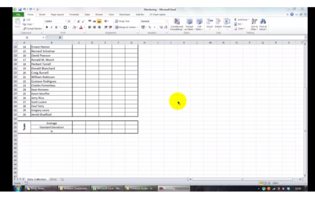 Monitoring System in Excel - Complementary Training